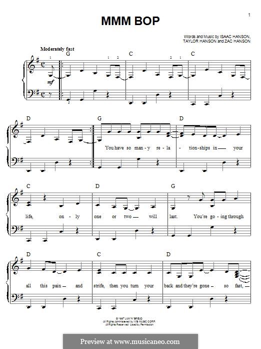 MMM Bop por I. Hanson, T. Hanson, Z. Hanson - Partituras on músicaNeo
