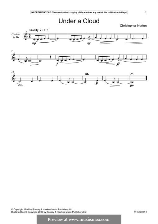 Under A Cloud por C. Norton - Partituras on músicaNeo