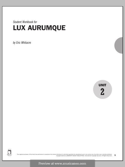 Guides to Band Masterworks, Vol.4 - Student Workbook - Lux Aurumque por ...