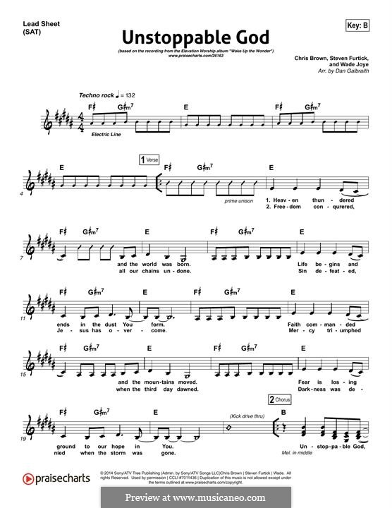 Unstoppable God por C. Brown, W. Joye, S. Furtick - Partituras on músicaNeo