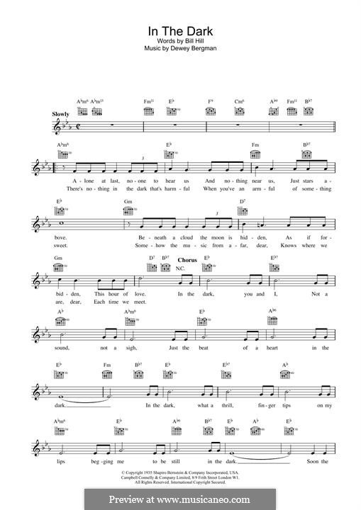 In The Dark (Freddy Martin) por D. Bergman - Partituras on músicaNeo