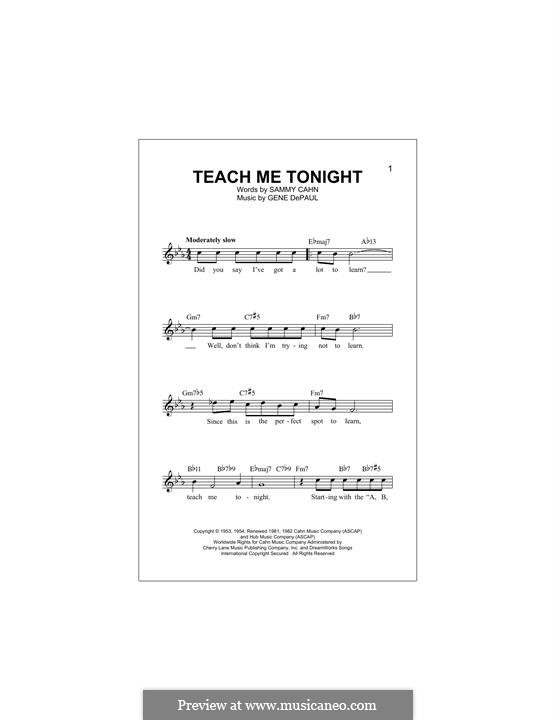 Teach Me Tonight (Frank Sinatra) por G.d. Paul - Partituras on músicaNeo