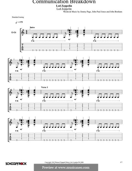 Communication Breakdown (Led Zeppelin) por J.P. Jones, J. Page, J ...