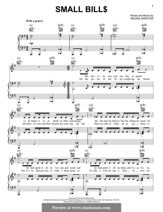 Small Bill$ por R. Spektor - Partituras on músicaNeo