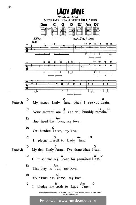 Lady Jane (The Rolling Stones) por K. Richards - Partituras on músicaNeo