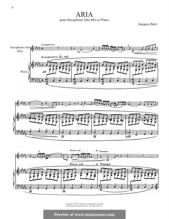Aria por J. Ibert - Partituras on músicaNeo