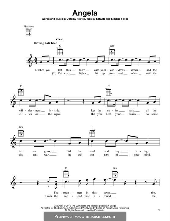 Angela (The Lumineers) por J. Fraites, W. Schultz, S. Felice em músicaNeo