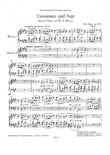 Variations and Fugue on Theme by Mozart for Orchestra, Op.132 por M. Reger em músicaNeo