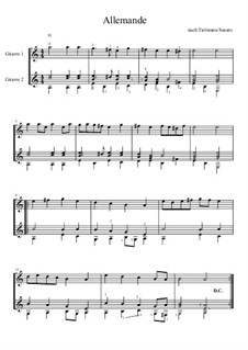 Allemande por T. Susato - download grátis no músicaNeo