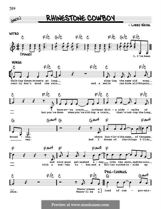 Rhinestone Cowboy por L. Weiss - Partituras on músicaNeo