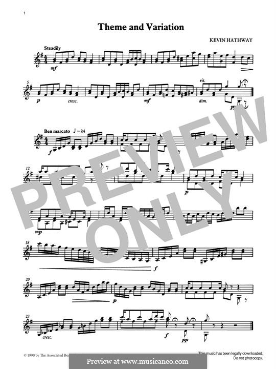 Theme and Variation por K. Hathaway - Partituras on músicaNeo