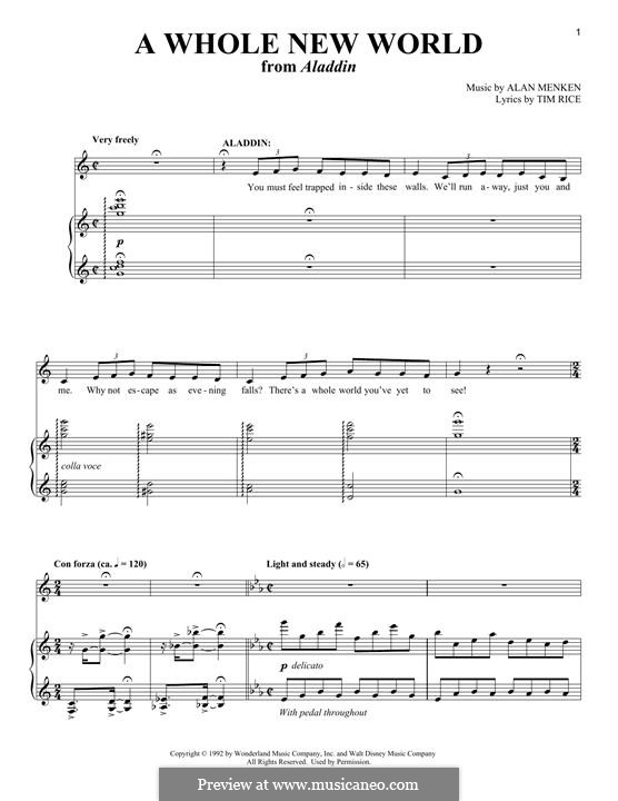 Vocal version (A Whole New World (from Aladdin)) por A. Menken em músicaNeo