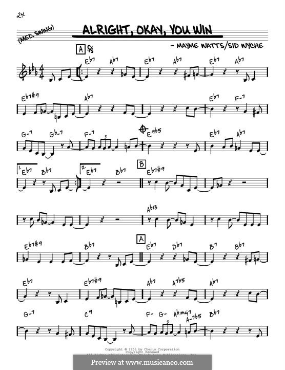 Alright, Okay, You Win (Peggy Lee) por M. Watts, S. Wyche em músicaNeo