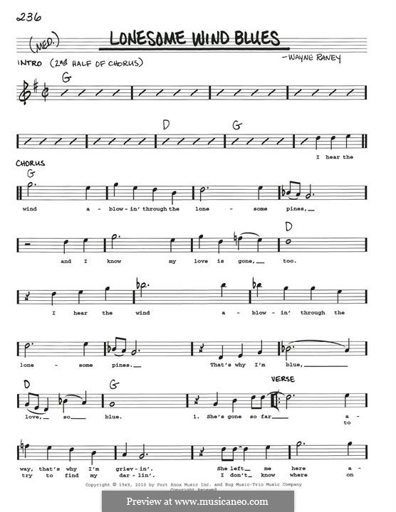 Lonesome Wind Blues por W. Raney - Partituras on músicaNeo