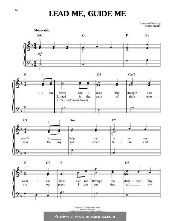 Lead Me, Guide Me (Elvis Presley) por D. Akers - Partituras on músicaNeo