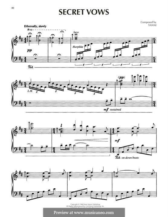 Secret Vows por Yanni - Partituras on músicaNeo