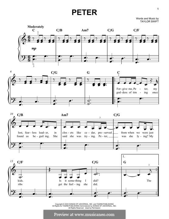 Peter por T. Swift - Partituras on músicaNeo
