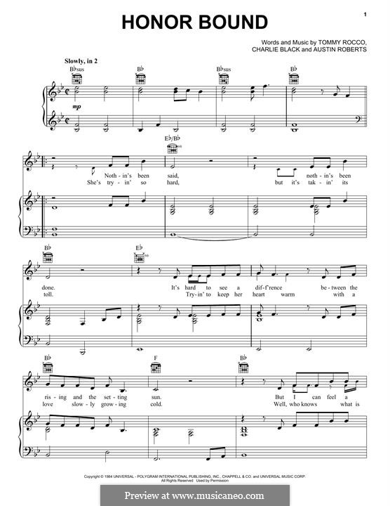 Honor Bound (Earl Thomas Conley) por A. Roberts - Partituras on músicaNeo