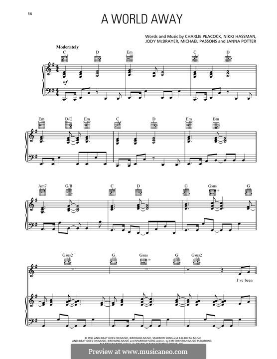 A World Away (Avalon) por J. Potter, M. Passons - Partituras on músicaNeo