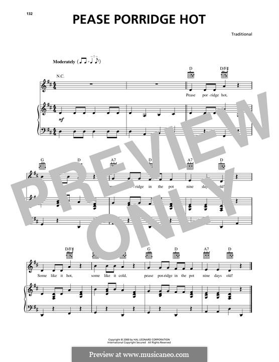Pease Porridge Hot por folklore - Partituras on músicaNeo