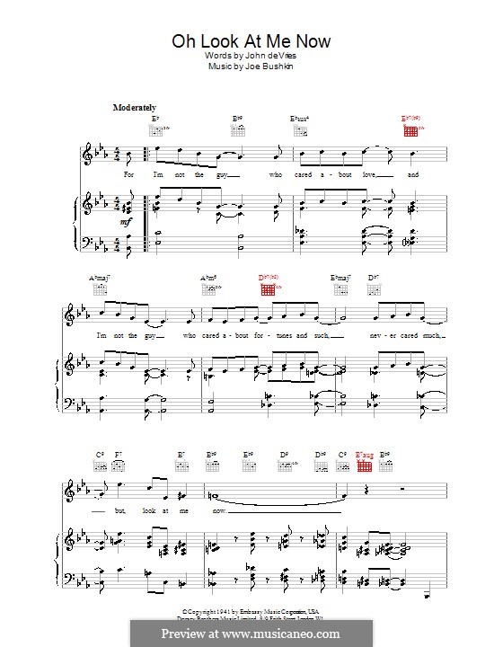 Oh Look at Me Now (Frank Sinatra) por J. Bushkin - Partituras on músicaNeo