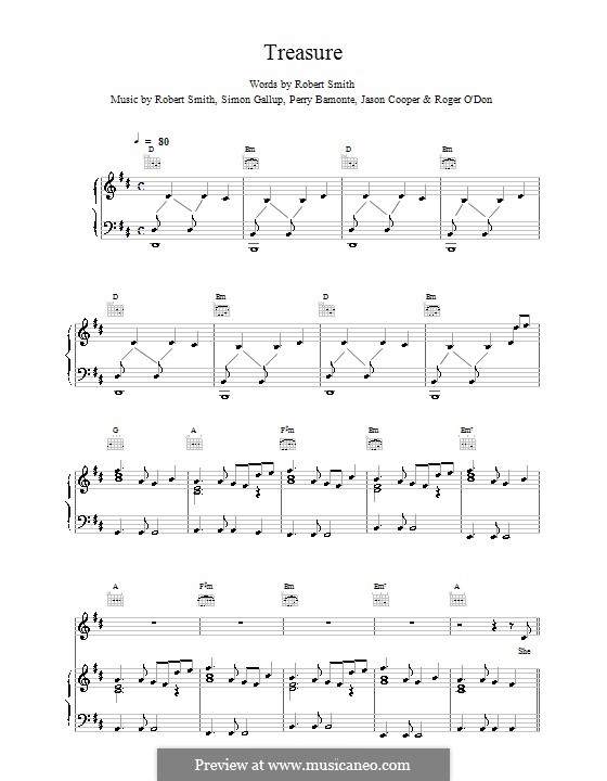 Treasure (The Cure) por R.G. Smith - Partituras on músicaNeo