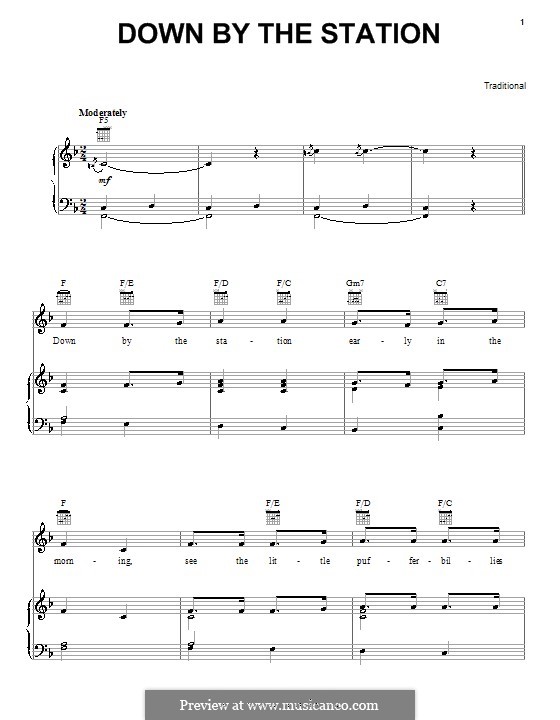 Down By the Station por folklore - Partituras on músicaNeo