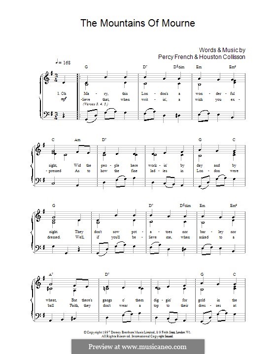 The Mountains of Mourne por H. Collisson, P. French em músicaNeo