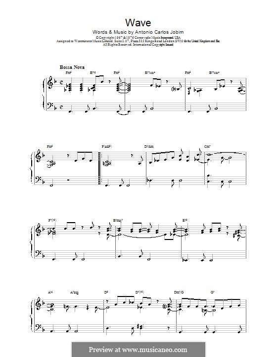 Wave por A.C. Jobim - Partituras on músicaNeo