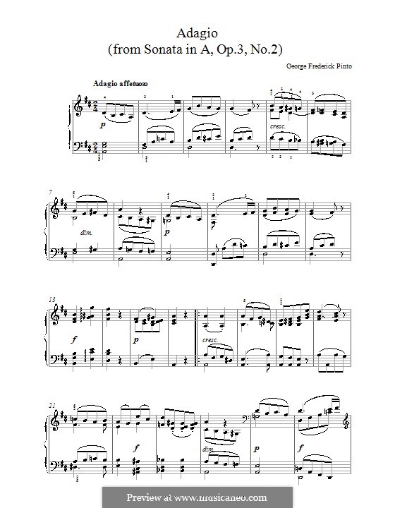 Sonata for Piano No.2, Op.3 por G.F. Pinto - Partituras on músicaNeo