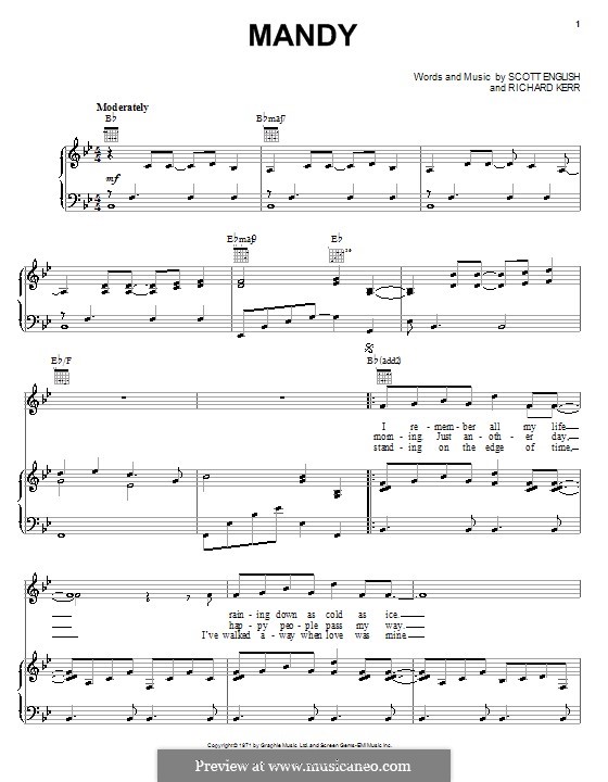 Mandy por R. Kerr, S. English - Partituras on músicaNeo
