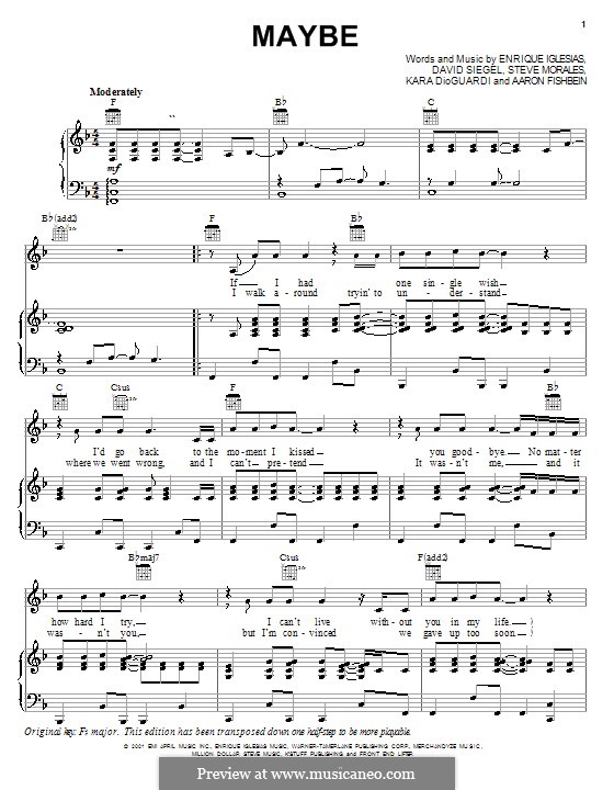 Maybe (Enrique Iglesias) por A. Fishbein, D. Siegel em músicaNeo