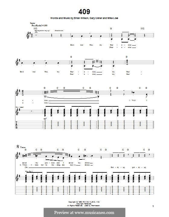 409 (The Beach Boys) por B. Wilson, G. Usher, M. Love em músicaNeo