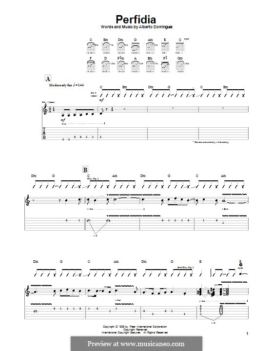 Perfidia por A. Dominguez - Partituras on músicaNeo