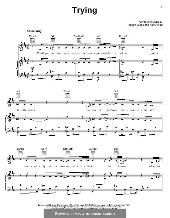 Trying (Lifehouse) por R. Aniello, J. Wade - Partituras on músicaNeo