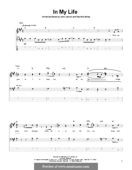 In My Life (The Beatles) por J. Lennon, P. McCartney em músicaNeo