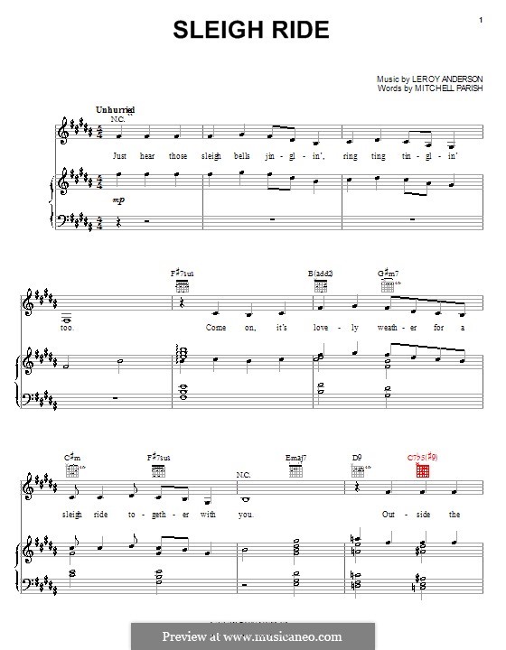Sleigh Ride por L. Anderson - Partituras on músicaNeo