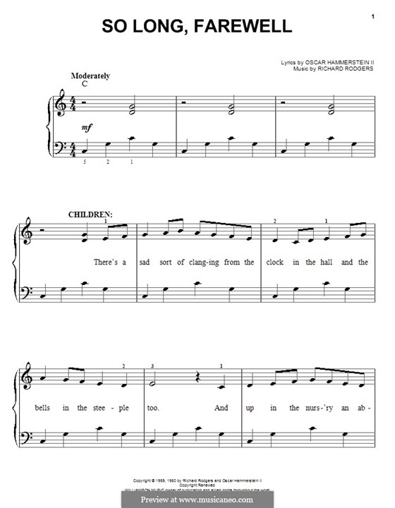 So Long, Farewell (from The Sound of Music) por R. Rodgers em músicaNeo