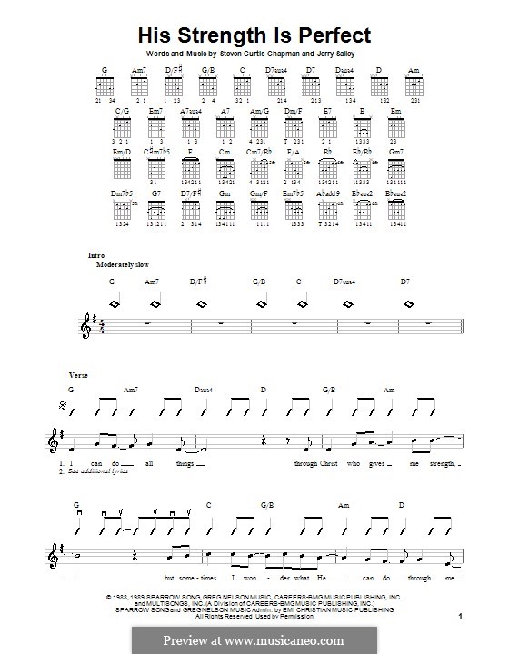 His Strength Is Perfect por J. Salley - Partituras on músicaNeo