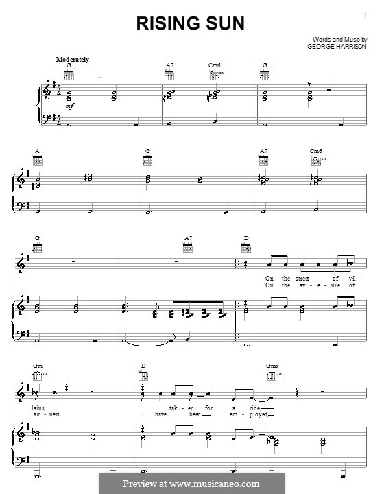 Rising Sun por G. Harrison - Partituras on músicaNeo