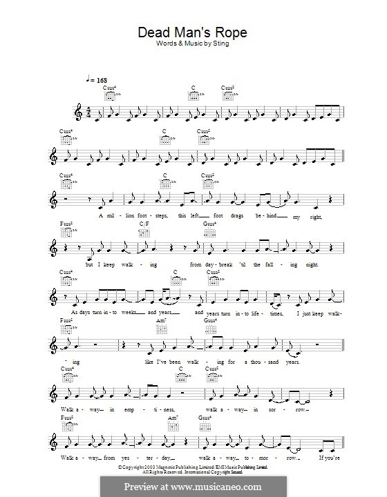 Dead Man's Rope por Sting - Partituras on músicaNeo