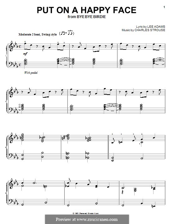 Put on a Happy Face por C. Strouse - Partituras on músicaNeo