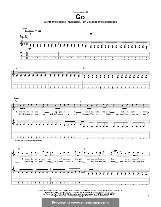 Go (Blink-182) por M. Hoppus, T. DeLonge, T. Barker em músicaNeo