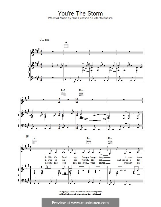 You're the Storm (The Cardigans) por N. Persson, P. Svensson em músicaNeo