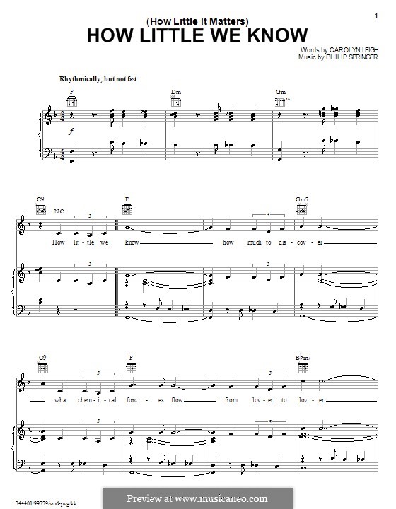 How Little We Know (Frank Sinatra) por P. Springer em músicaNeo