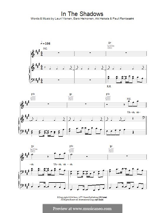 In the Shadows (The Rasmus) por A. Hakala, E. Heinonen, L. Ylönen, P ...