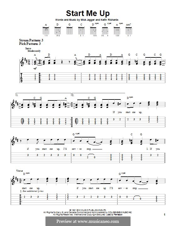K. Richards, M. Jagger: Start Me Up (The Rolling Stones) ноты на MusicaNeo