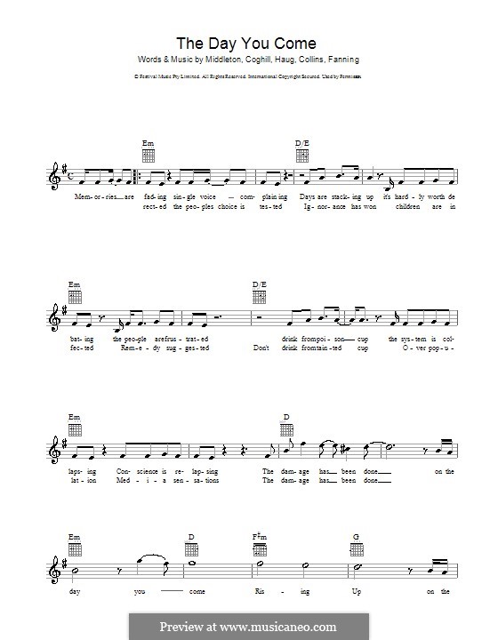 B. Fanning, D. Middleton, I. Haug, J. Collins, J. Coghill: The Day You ...