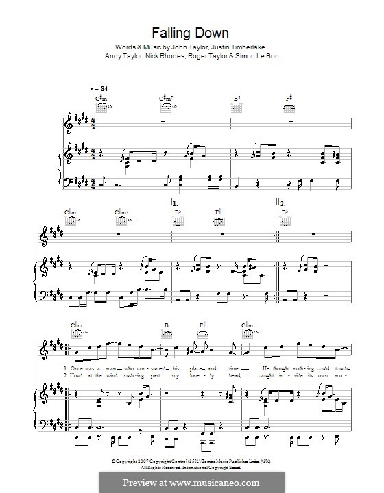 A. Taylor, J. Taylor, J. Timberlake, N. Rhodes, R. Taylor, S.L. Bon: Falling Down (Duran Duran ...