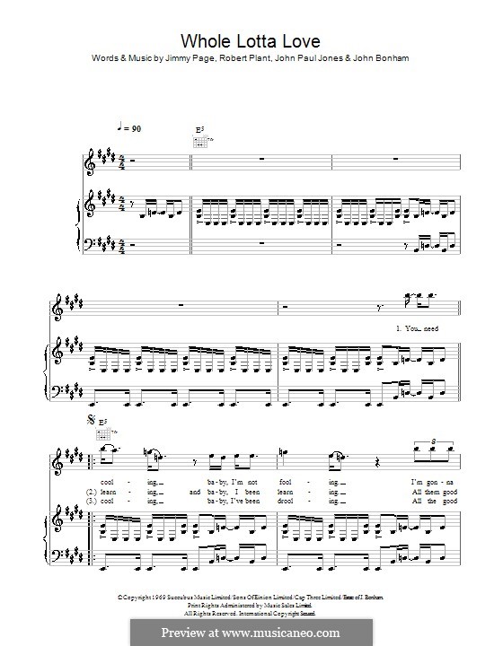 J.P. Jones, J. Page, J. Bonham, R. Plant: Whole Lotta Love (Led Zeppelin) на MusicaNeo